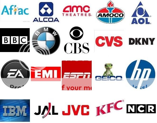 Corporate Logo Acronyms (A-N) Picture Quiz - By midlifecrisis