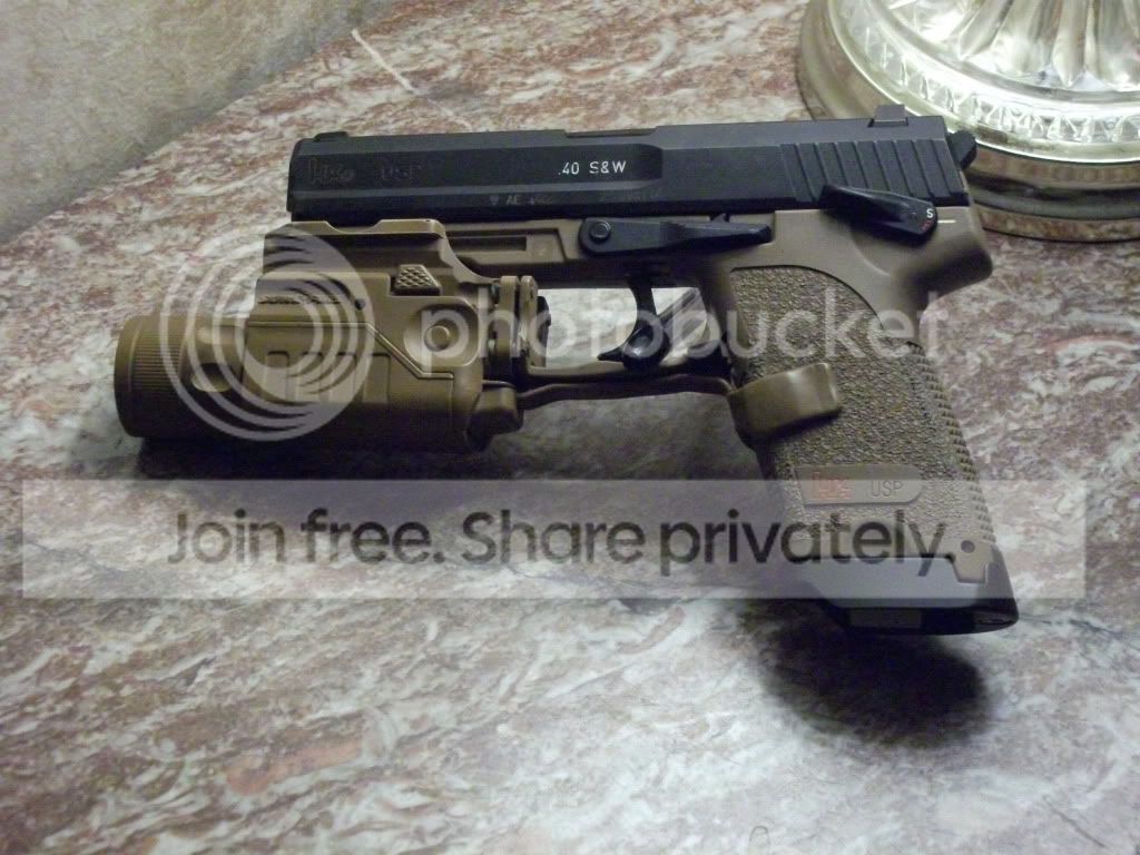pics of pistol with tan tac light (M6) mounted? | HKPRO Forums